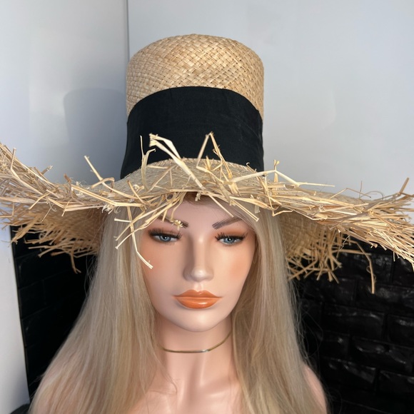 AdornA | Accessories | 0 Raffia Straw Vouge Straw Modern Hat Square Top ...